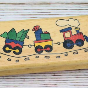 Train Rubber Stamp Christmas Train Canadian Maple Collections Wood ...