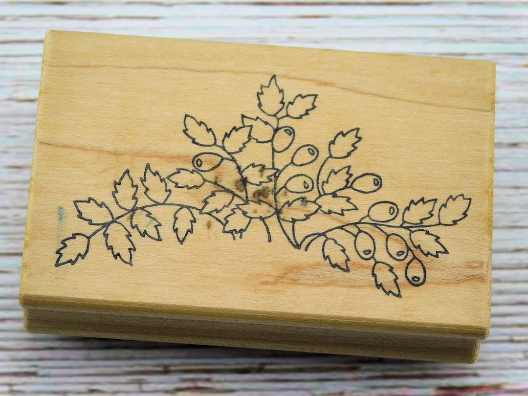 Holly Rubber Stamp - Christmas Holly - Holly Plant Stamp - Great ...