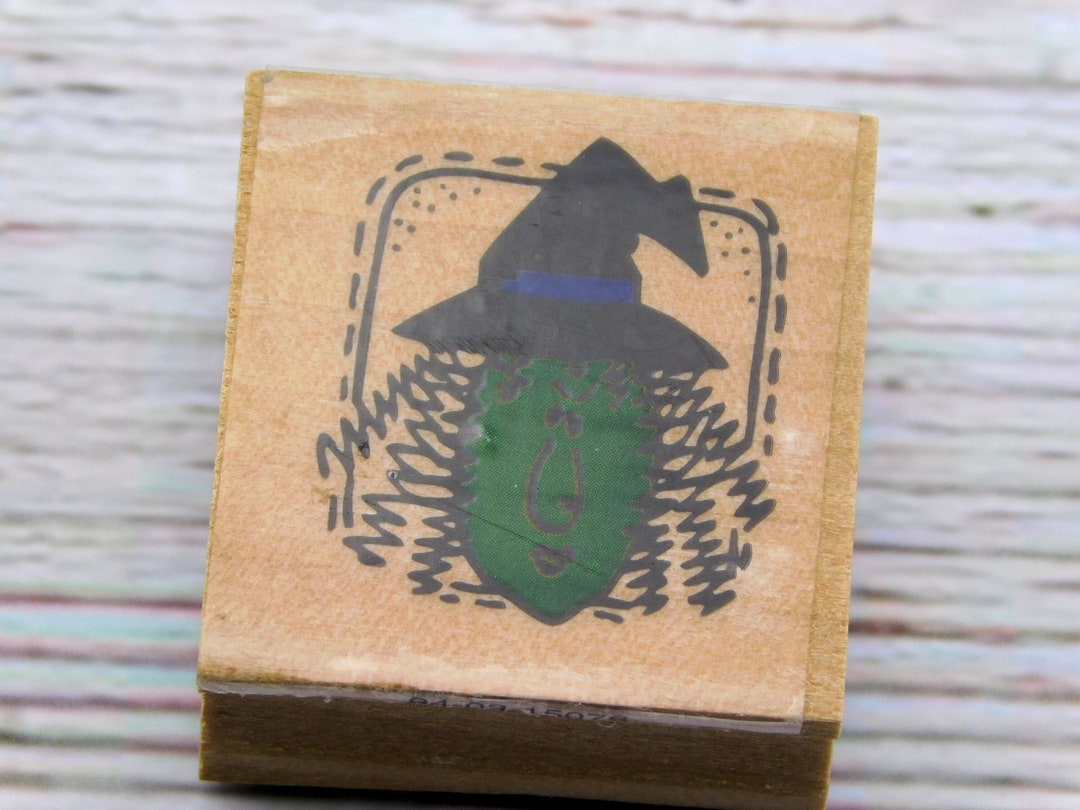 Witch Rubber Stamp - Witch's Face - Halloween Witch - Westwater ...