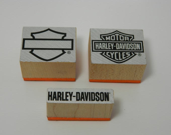 Harley Davidson Logo Wood Mounted Rubber Stamp Set - Etsy