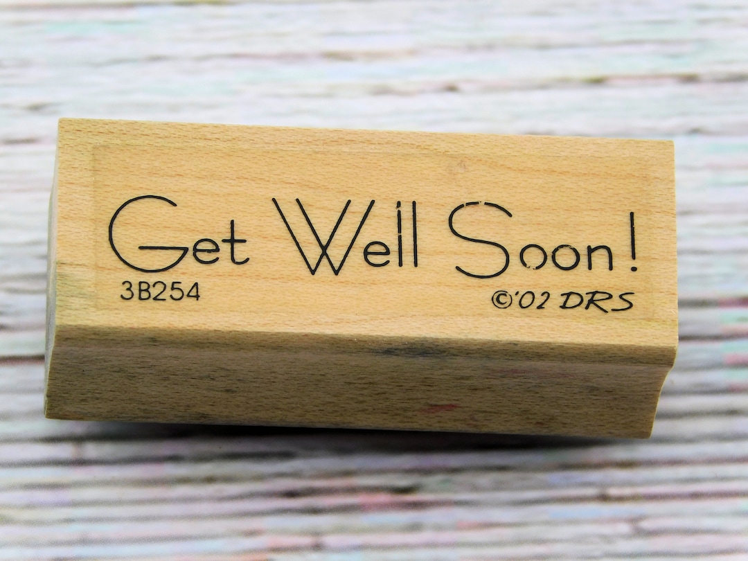 Get Well Soon Stamp - Text Rubber Stamp - DRS Designs Stamp - Wood ...