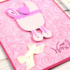 New Baby Cards - Its A Girl - Pink Stroller - Baby Shower Card ...