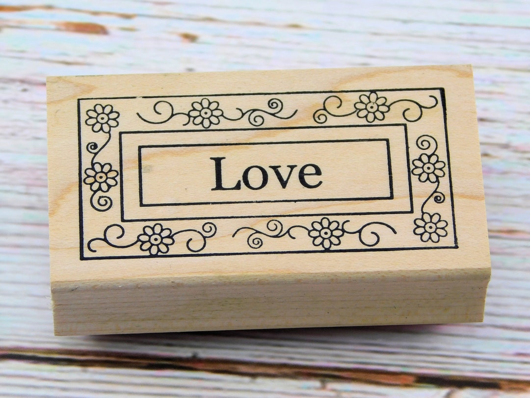 Love Rubber Stamp - Love Text Stamp - Love Word Art - Outlines Stamps ...