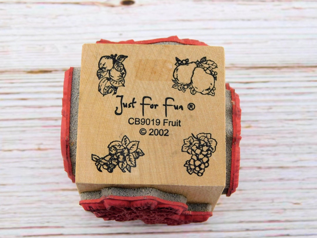 Fruit Stamp Set - Fruit Rubber Stamp Cube - Apples - Pears ...