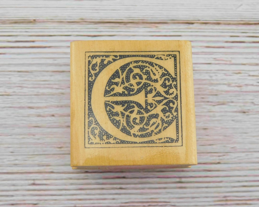 Ornate Letter E Stamp - Monogram Stamp - Anita's Rubber Stamps - Wood ...