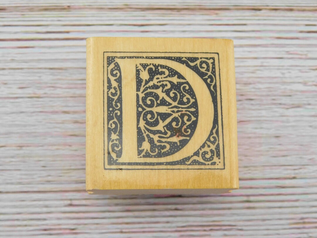 Ornate Letter D Stamp - Monogram Stamp - Anita's Rubber Stamps - Wood ...