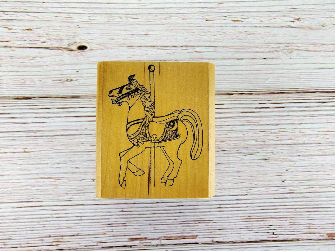 Carousel Horse Rubber Stamp – E. Robin Allen for Stampinks Unlimited ...