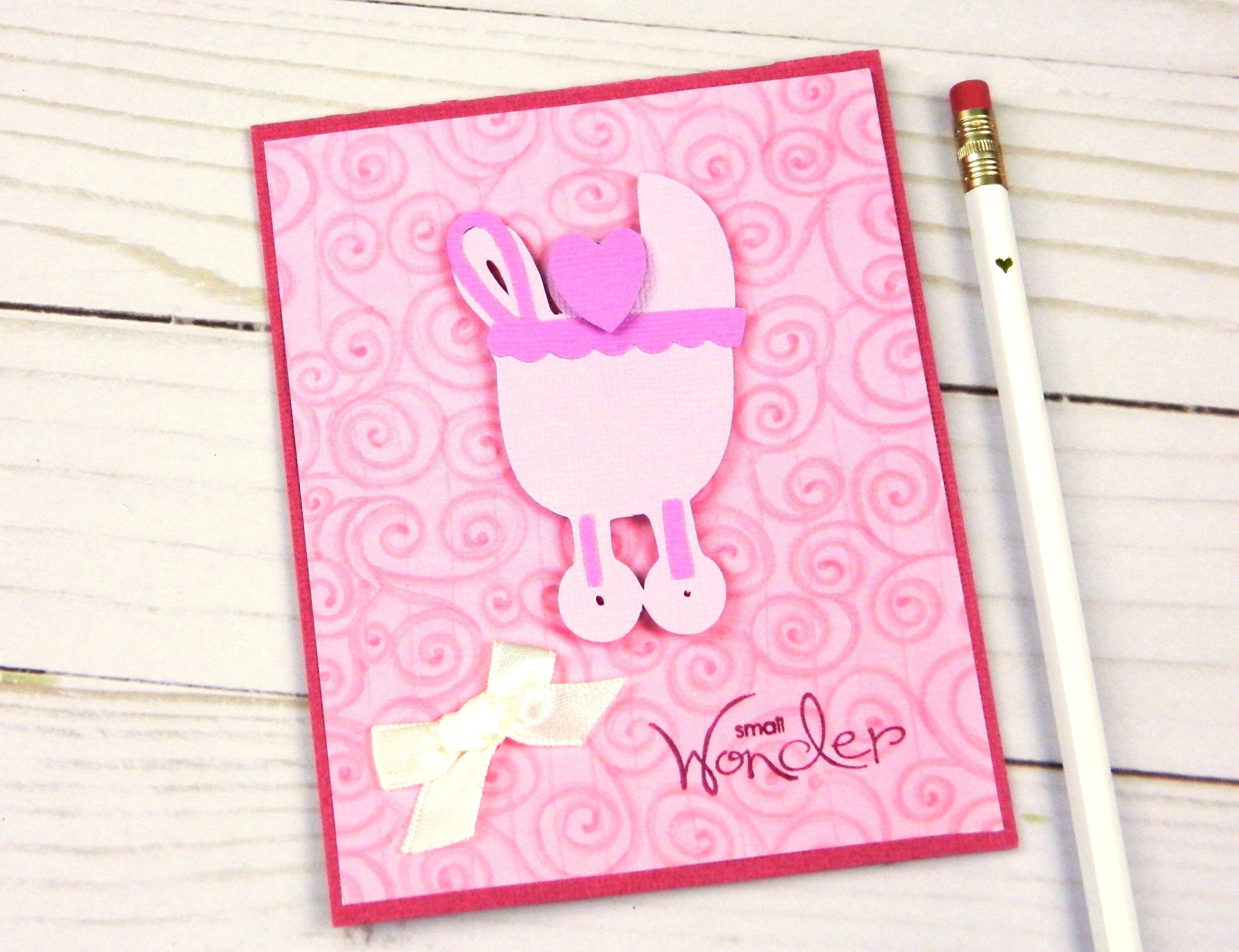 New Baby Cards Its A Girl Pink Stroller Baby Shower Card - Etsy