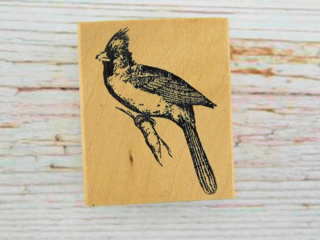 Cardinal Stamp - Bird Rubber Stamp - 100 Proof Press - Woodblock Stamp ...