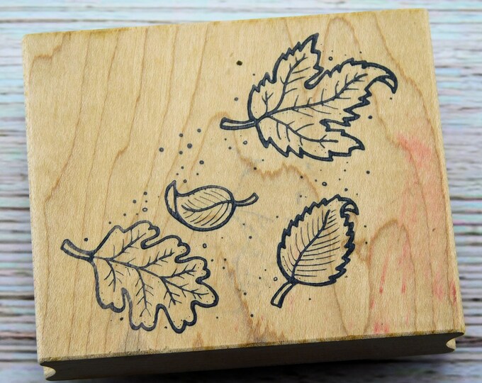 Falling Leaves Rubber Stamp - Maple Leaf - Oak Leaf - Great Impressions ...