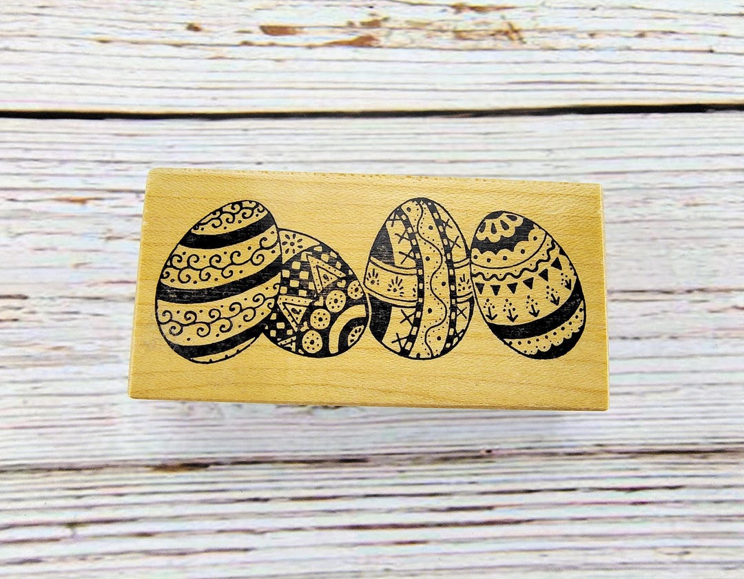 PSX Easter Egg Border Rubber Stamp With Patterned Designs - Etsy
