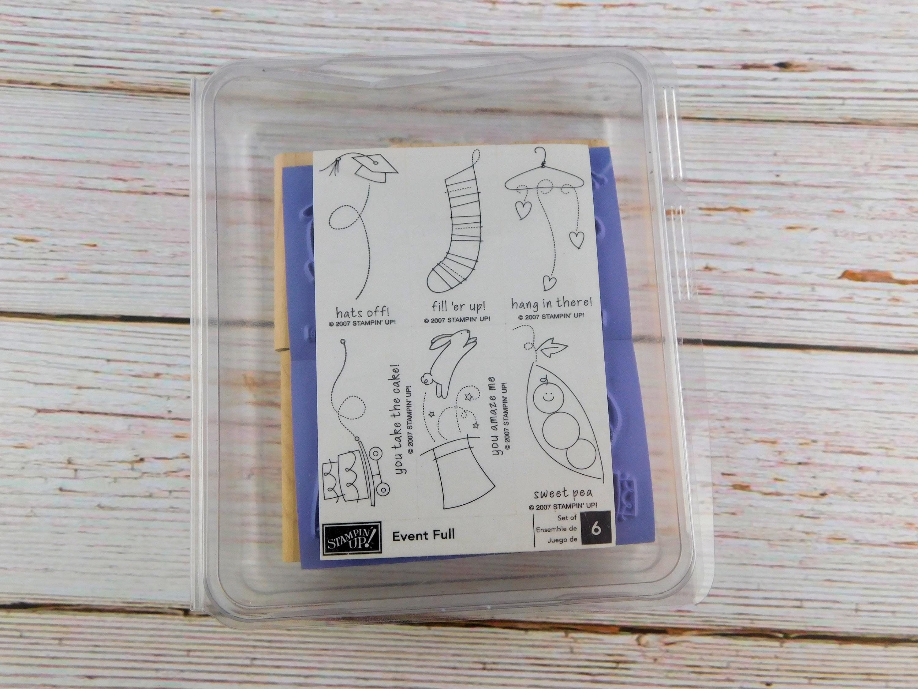 Stampin up Rubber Stamps - Event Full - Wood Mounted Stamps - Etsy