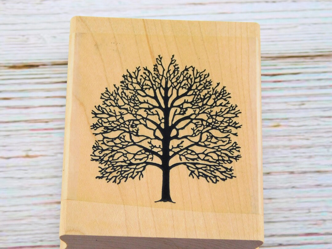 Tree Rubber Stamp - Tree Silhouette - Custer's Last Stamp - Wood Mount ...
