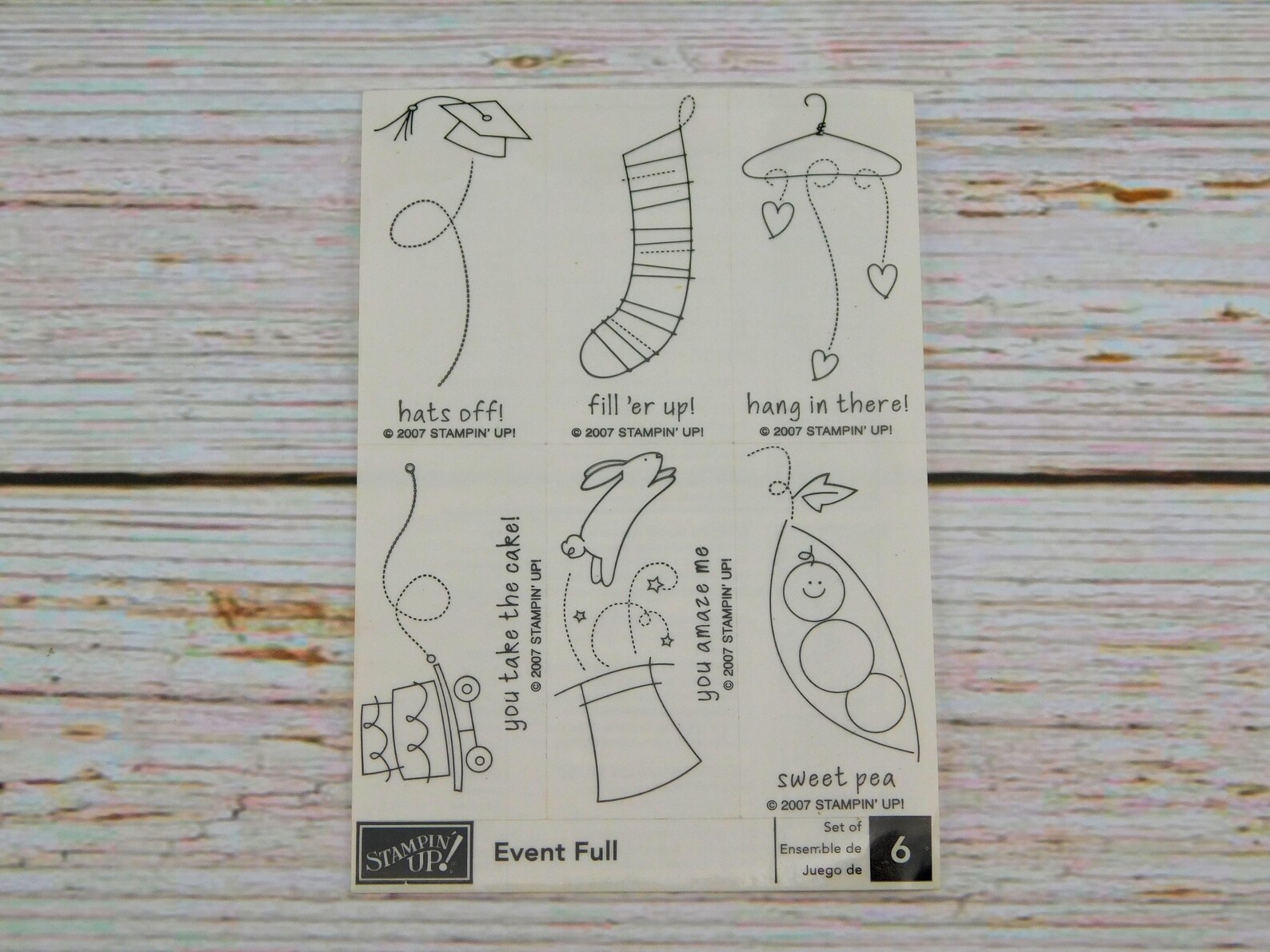 Stampin up Rubber Stamps - Event Full - Wood Mounted Stamps - Etsy