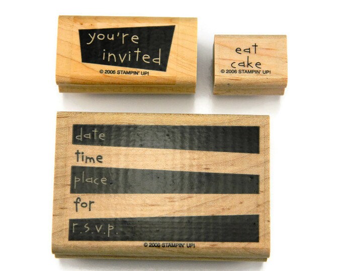 Stampin up Stamps Brushstroke Numbers Rubber Stamp Set Wood Mount ...
