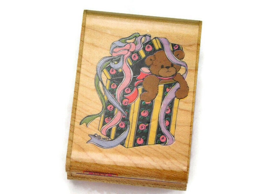 Bear Rubber Stamp Gift Bear Stamp Rubber Stampede Wood - Etsy