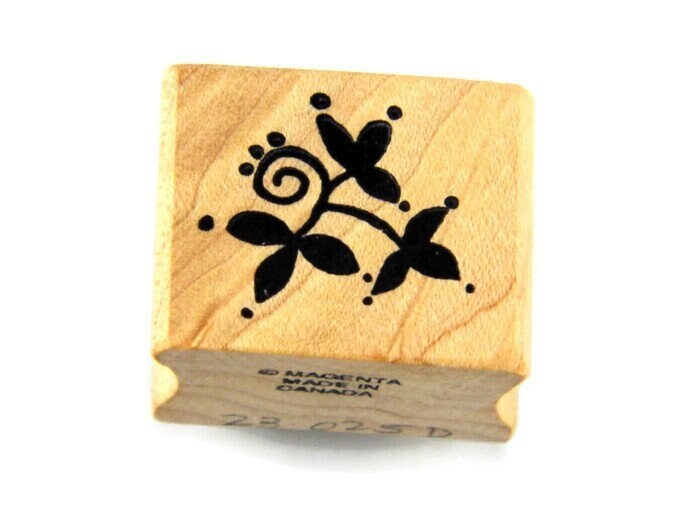 Leaf Rubber Stamp Small Leaf Stamp Magenta Stamps Wood - Etsy