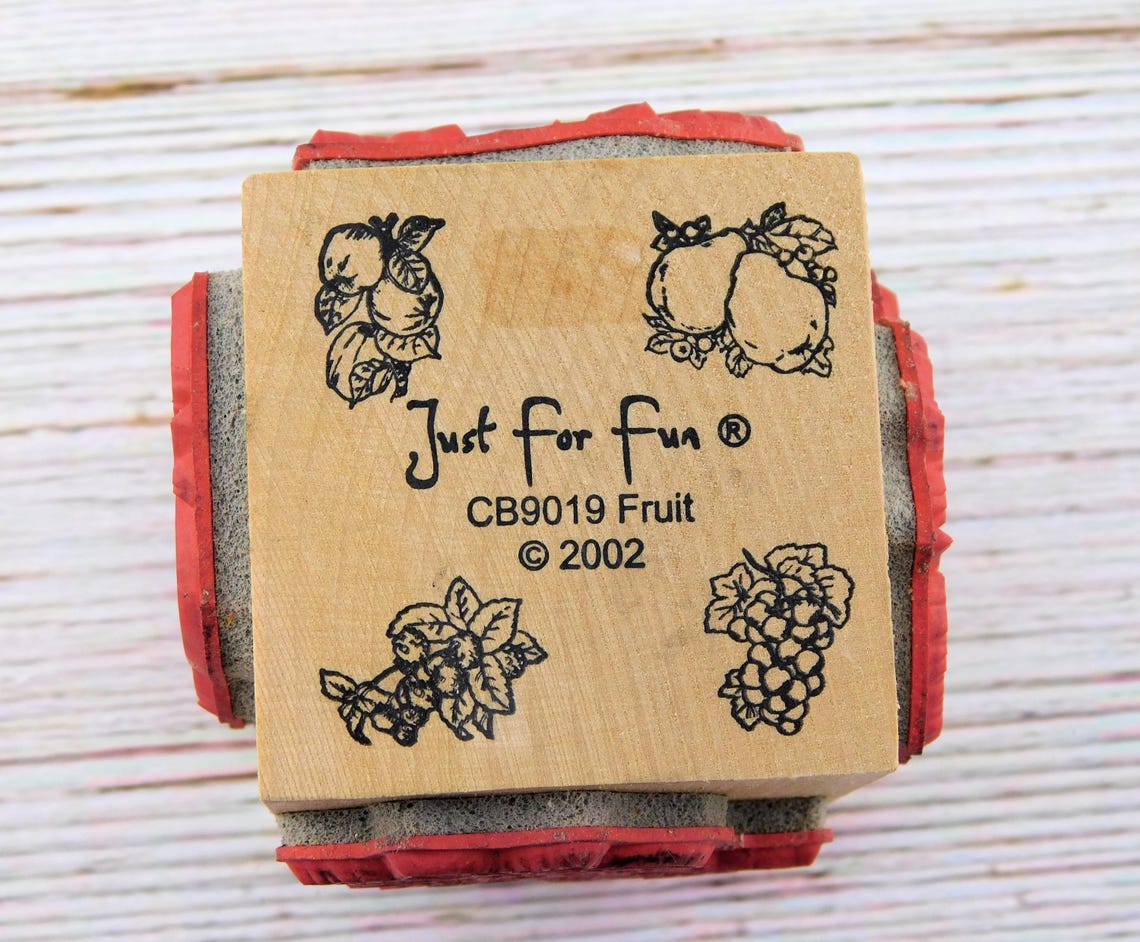 Fruit Stamp Set - Fruit Rubber Stamp Cube - Apples - Pears ...