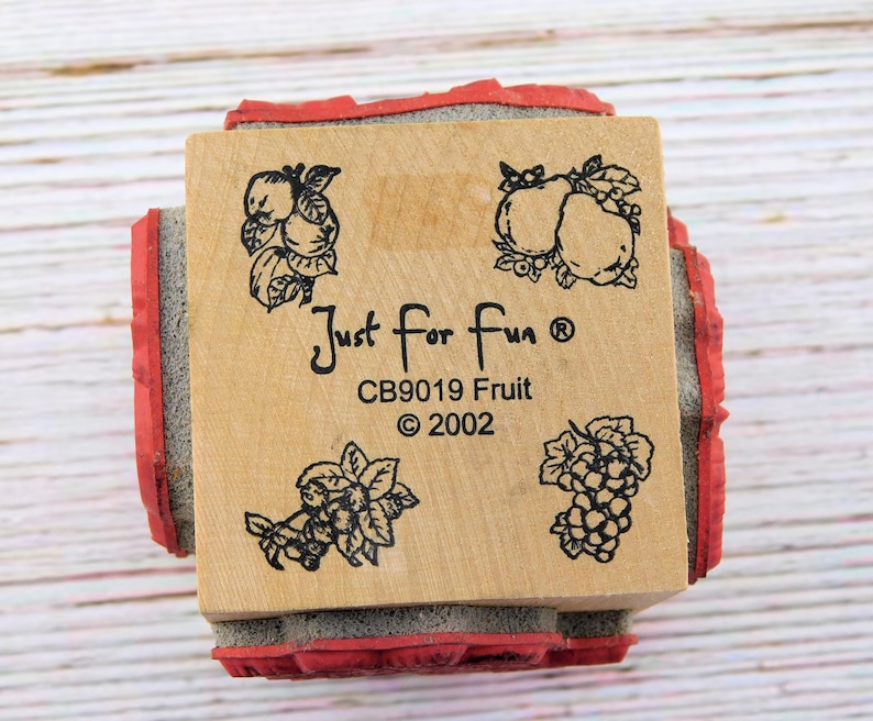 Fruit Stamp Set - Fruit Rubber Stamp Cube - Apples - Pears ...