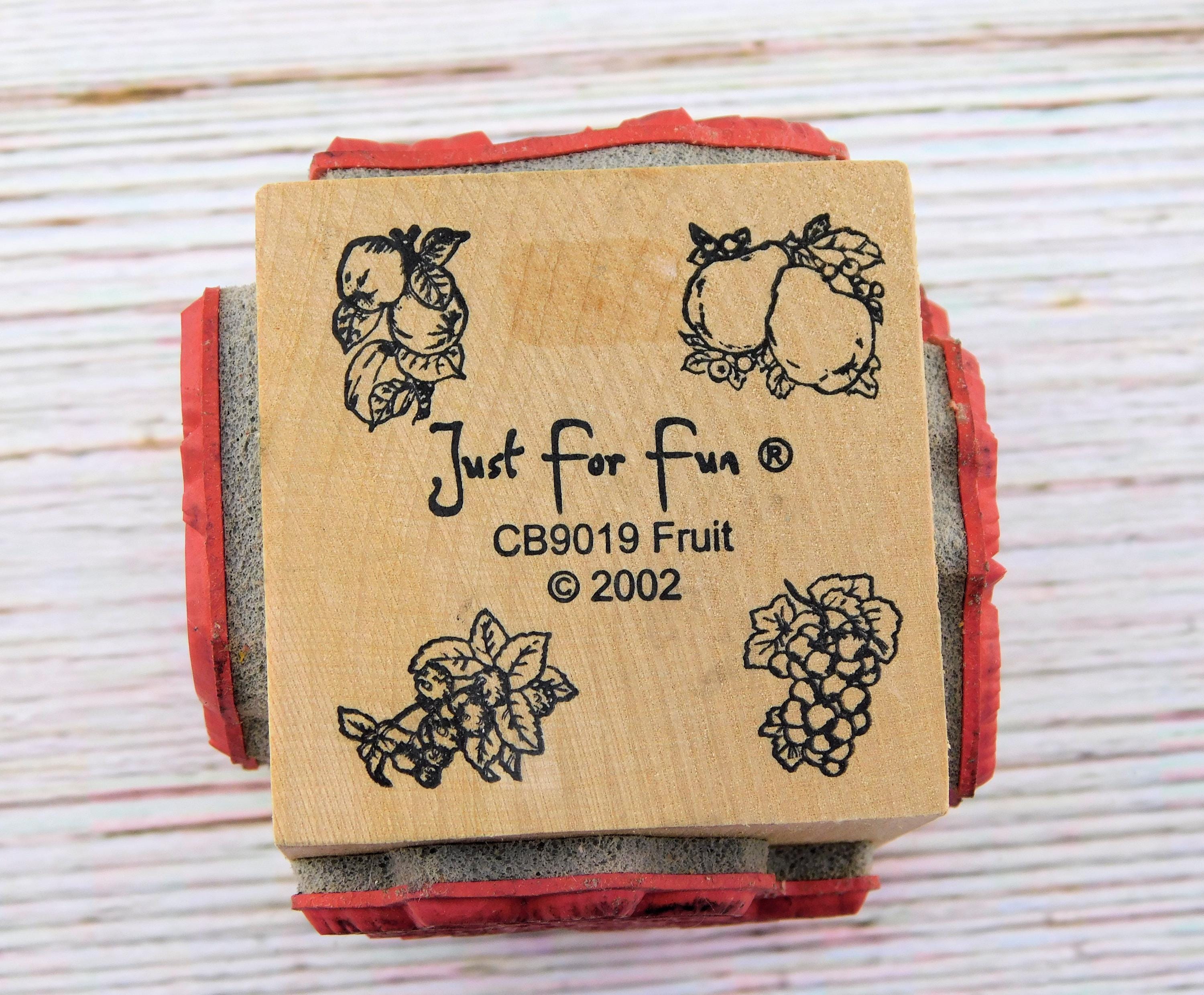 Fruit Stamp Set - Fruit Rubber Stamp Cube - Apples - Pears ...