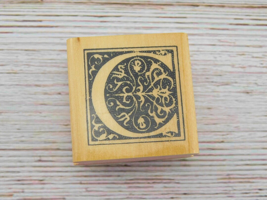 Ornate Letter C Stamp - Monogram Stamp - Anita's Rubber Stamps - Wood ...