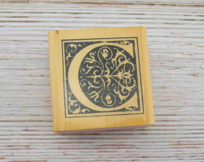 Ornate Letter C Stamp - Monogram Stamp - Anita's Rubber Stamps - Wood ...
