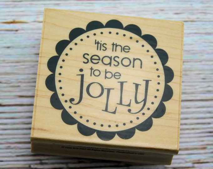 Gift Tag Stamp - Tis the Season to Be Jolly - Jolly Circle Stamp - Hero ...