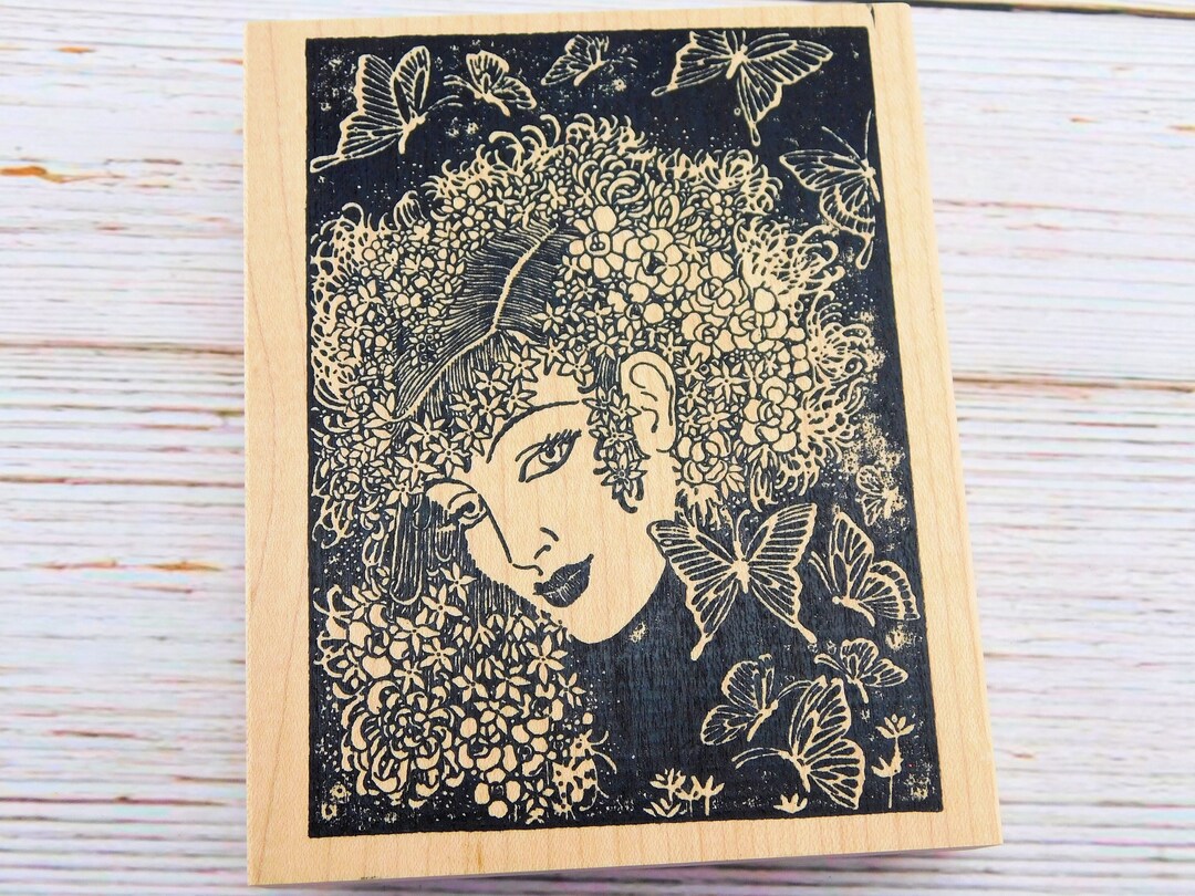 Young April Rubber Stamp Art Deco Stamp Don Blanding Art Stampland ...