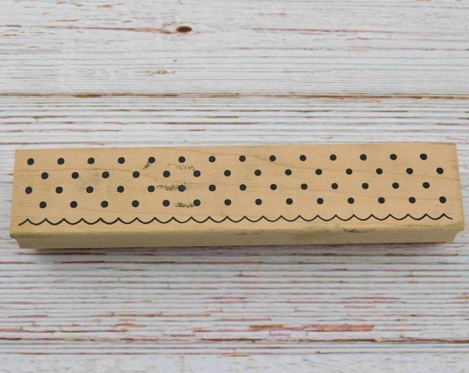 Polka Dot Stamp - Polka Dot Border - Outlines Rubber Stamp - Wood ...