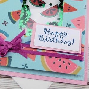 Watermelon Shaker Birthday Card – Handmade Greeting Card - Etsy