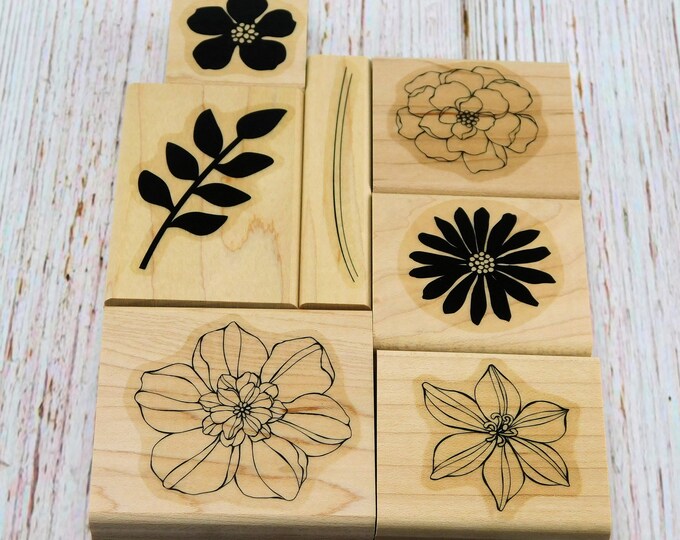 Flower Rubber Stamps - Floral Stamp Set - Secret Garden - Stampin up ...