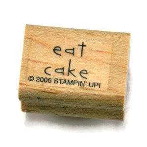 Stampin up Stamps Eat Cake Rubber Stamp Set Invitation Stamps Time Date ...
