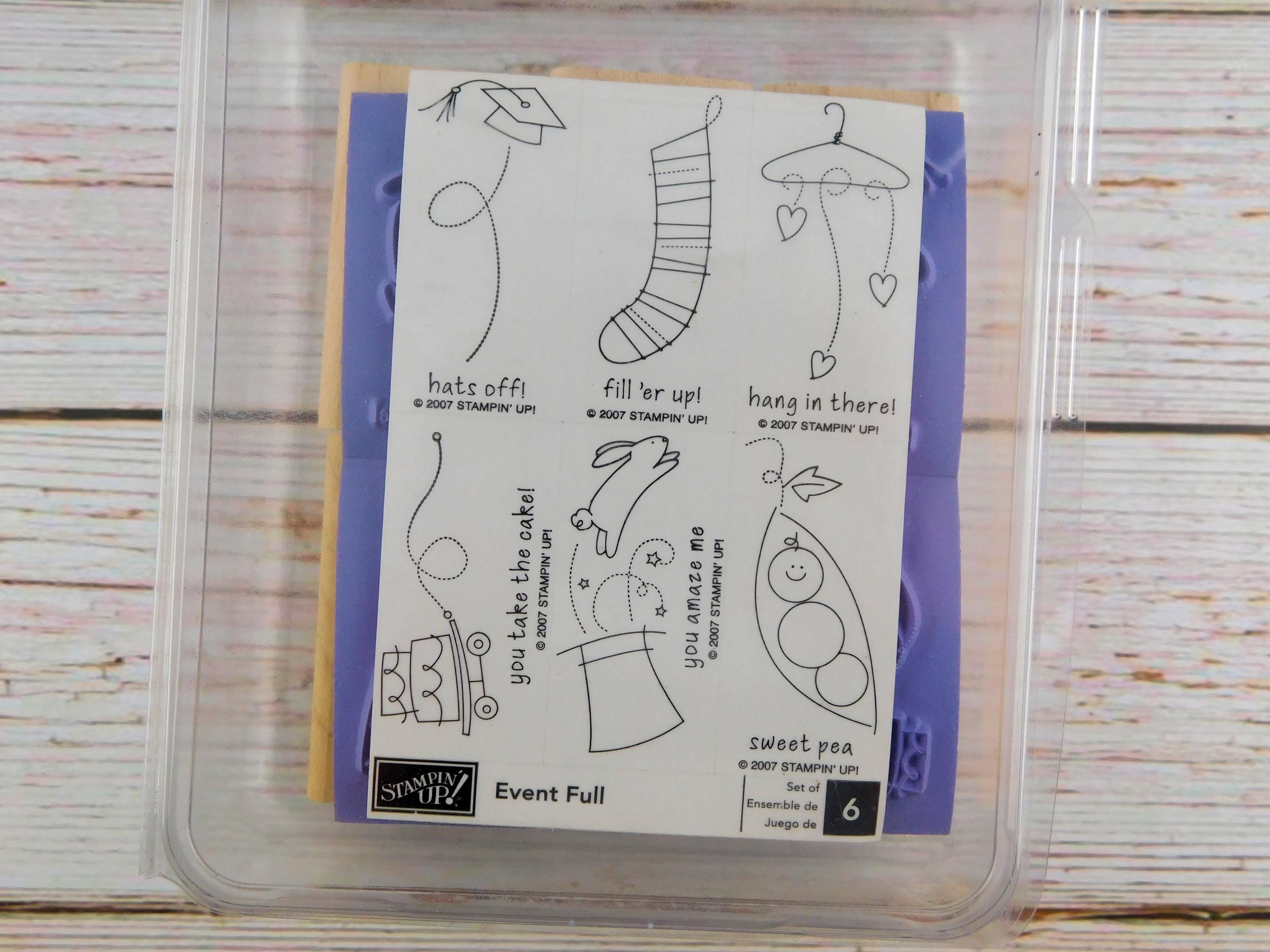 Stampin up Rubber Stamps - Event Full - Wood Mounted Stamps - Etsy