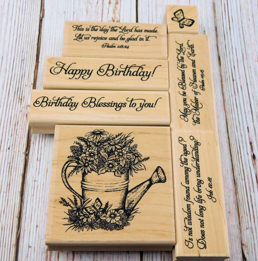 Birthday Blessings Rubber Stamp Set Bible Verse Stamps Our Daily Bread ...