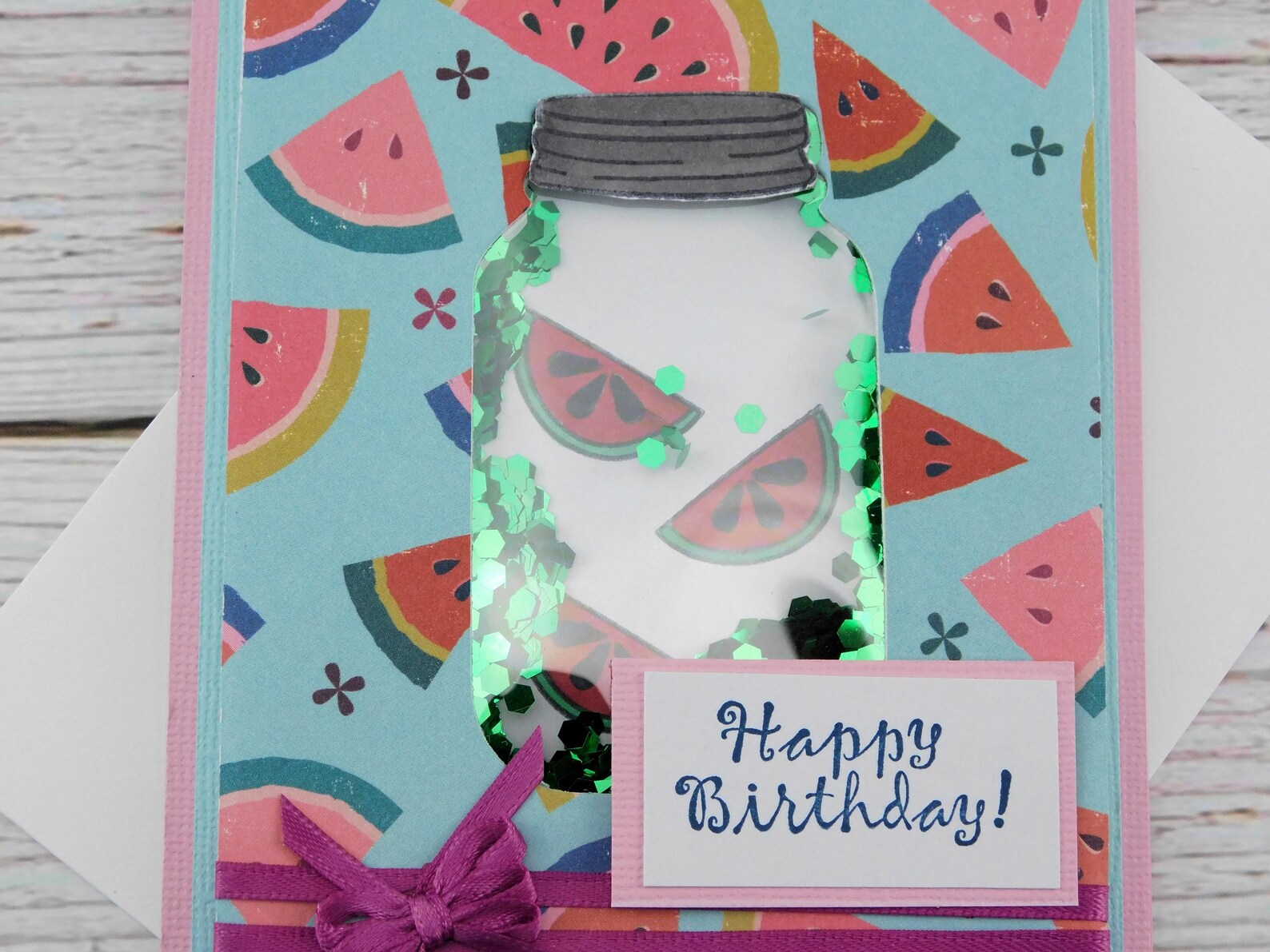 Watermelon Shaker Birthday Card – Handmade Greeting Card - Etsy