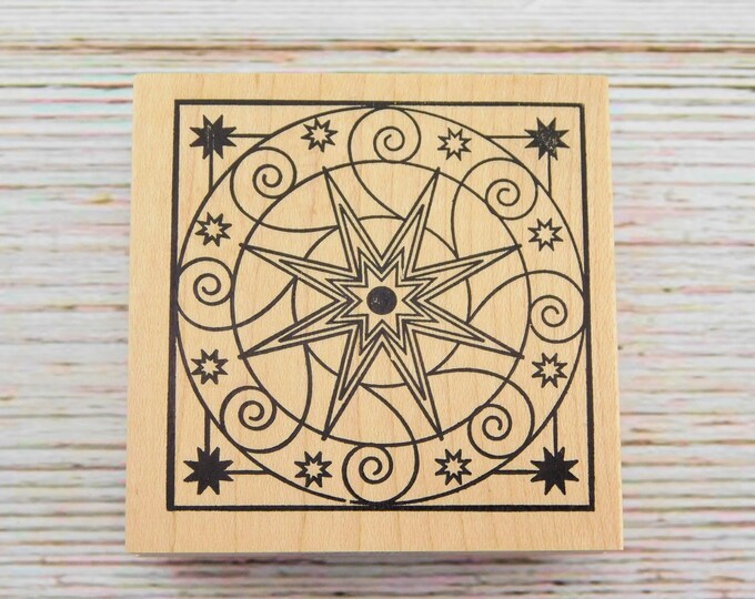 Star Mandala Stamp - Star Rubber Stamp - Decorative Star - Outlines ...