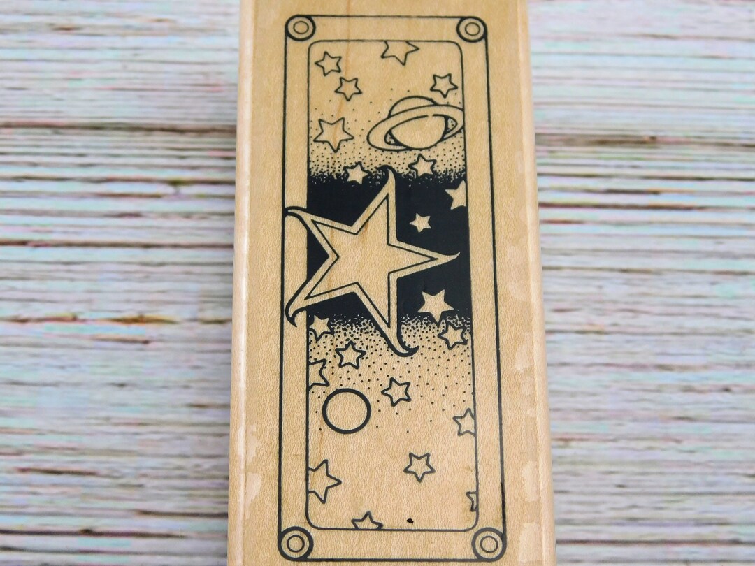 Star Rubber Stamp - Planets and Stars - Star Panel Stamp = Stamp Oasis ...