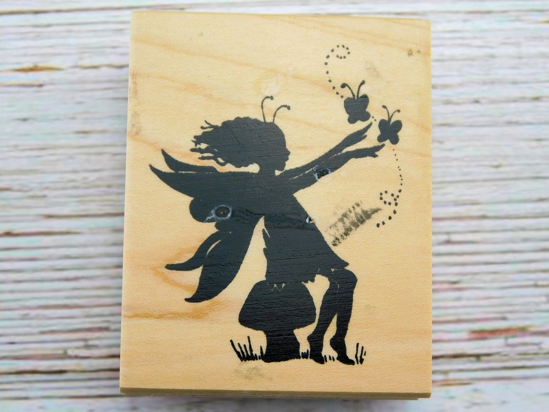 Fairy Rubber Stamp - Fairy on Mushroom - Pixie Stamp - Great ...