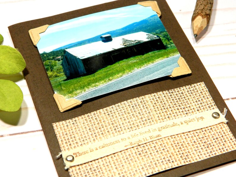 Thank You Card Rustic Barn Card Handmade Greeting Card - Etsy