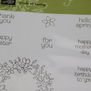 Stampin up Stamps Circle of Spring Clear Cling Stamp Set Unmounted ...