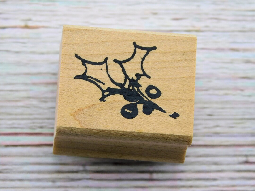 Holly Rubber Stamp - Small Holly Stamp - Christmas Holly - Art ...
