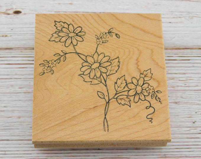 Daisy Rubber Stamp - Daisy Flower Stem - Great Impressions Stamp - Wood ...