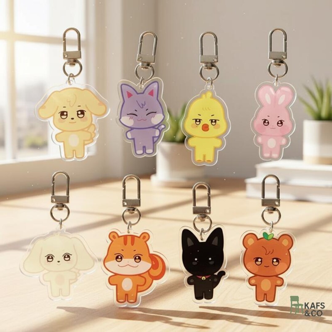 Animal Acrylic Keychains – Mini Character Bag Charms - Etsy
