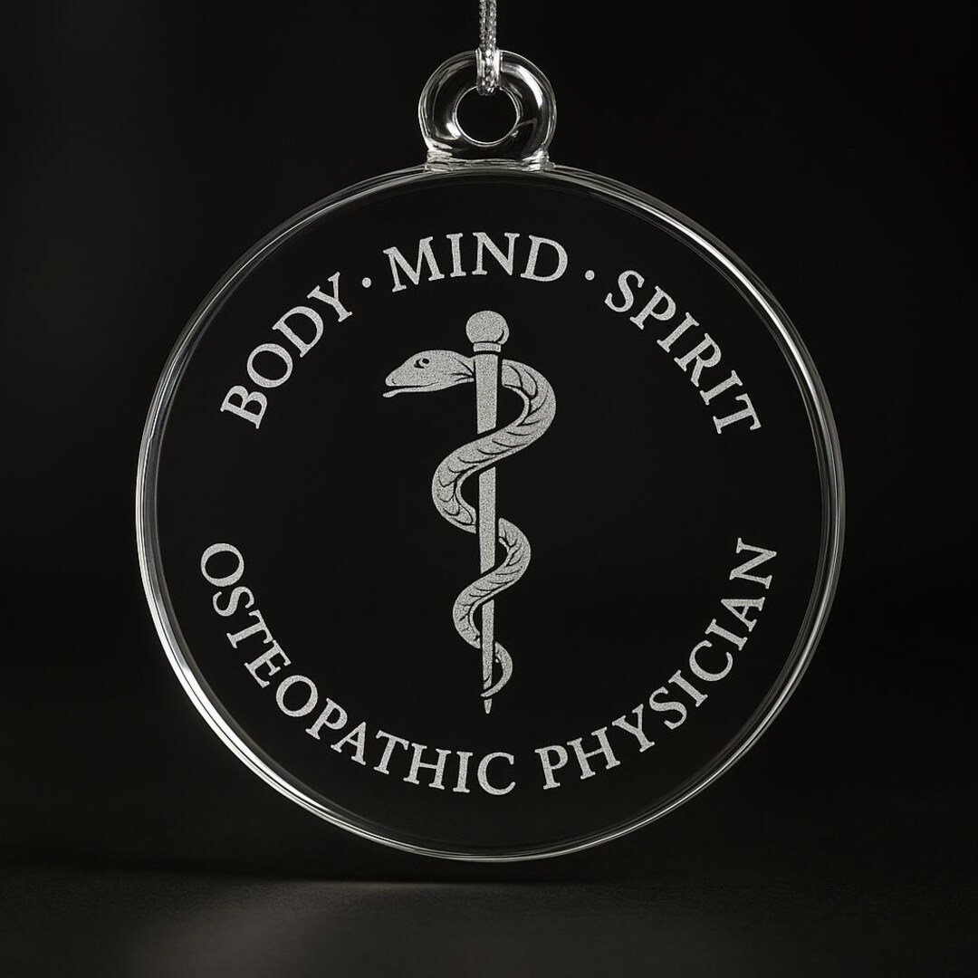 Caduceus Rod Body-mind-spirit Glass Ornament | Osteopathic Physician - Etsy