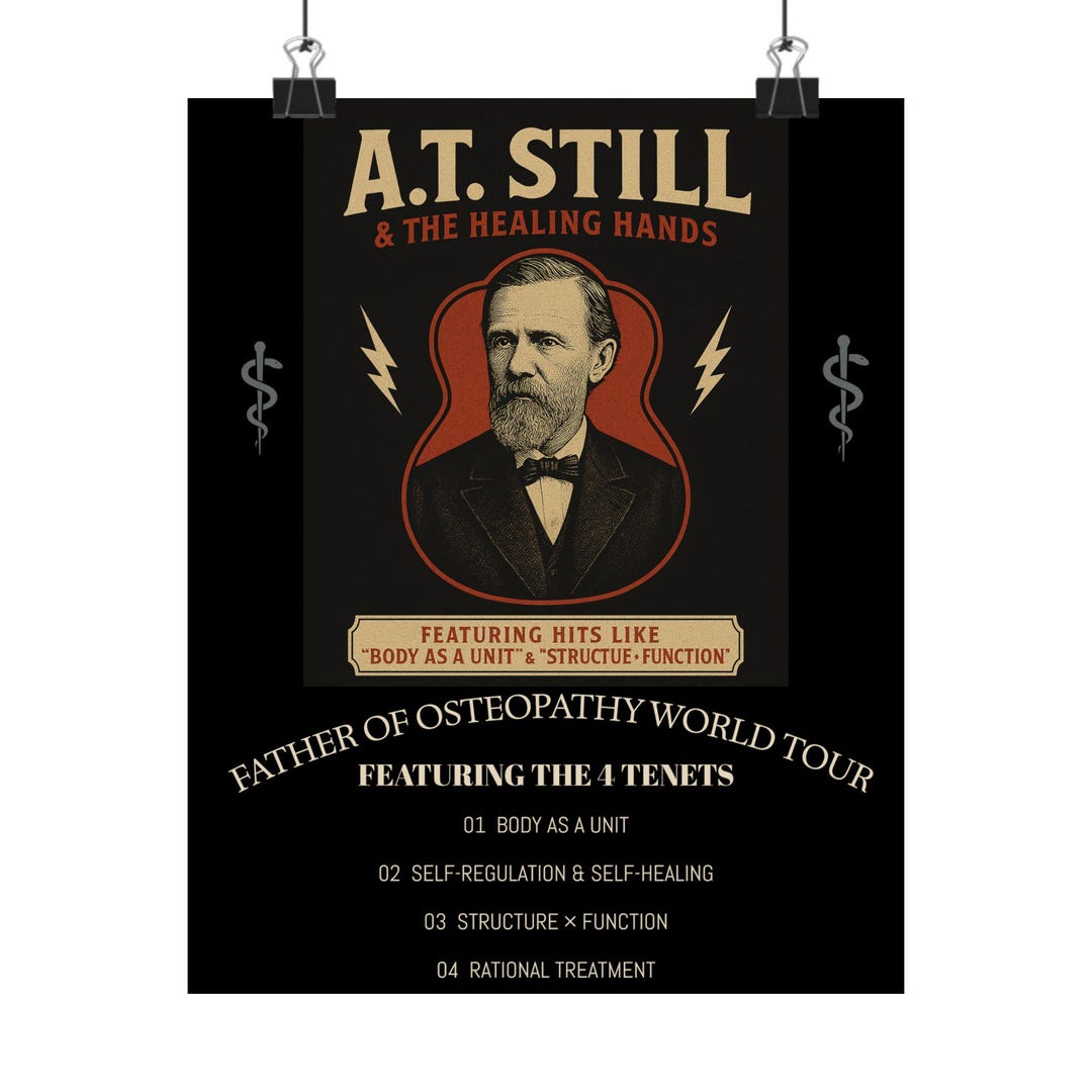 A.T. Still Vintage Band Poster Matte Vertical Poster | Osteopathy Tour ...