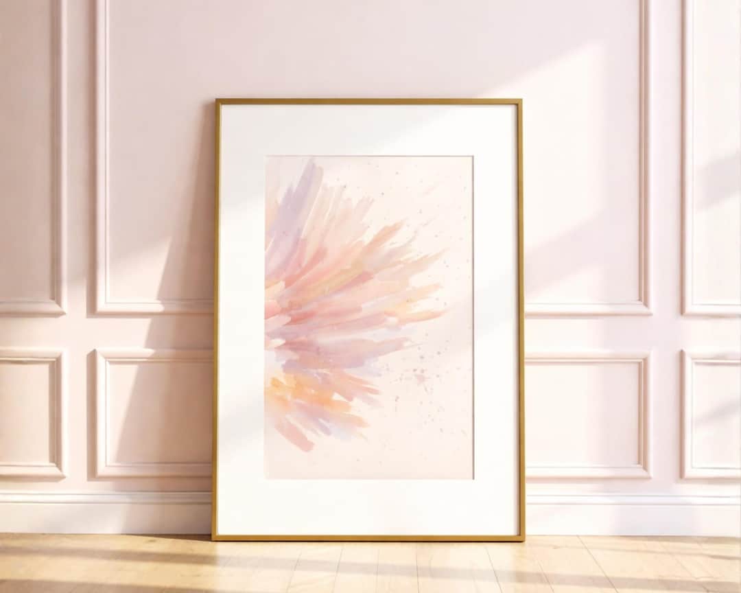 Abstract Watercolor Wall Art, Pastel Neutral Art Print, Blush Pink ...