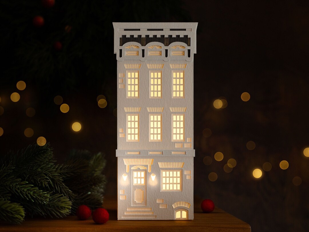 Brownstone Paper Luminary Handmade Holiday Decor. Folds Flat for Easy ...