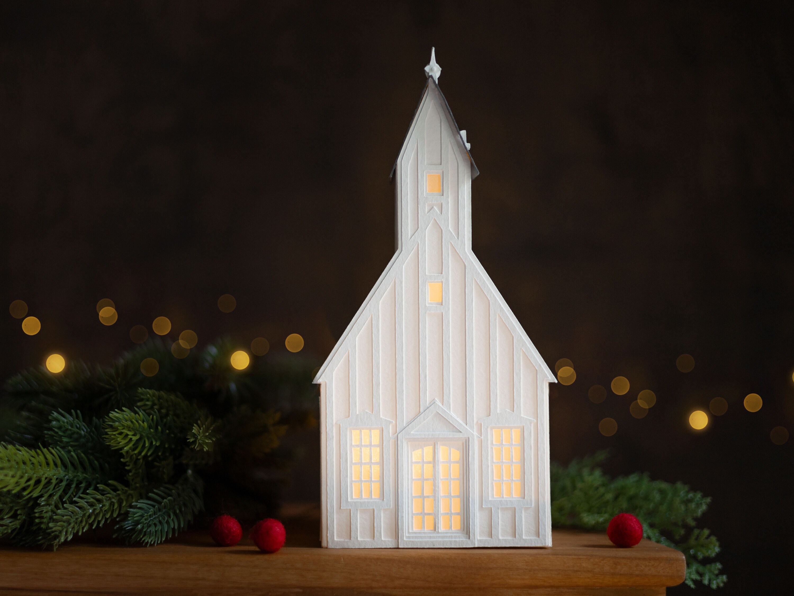 Nordic Christmas Village Church Luminary - seen in Better Homes ...