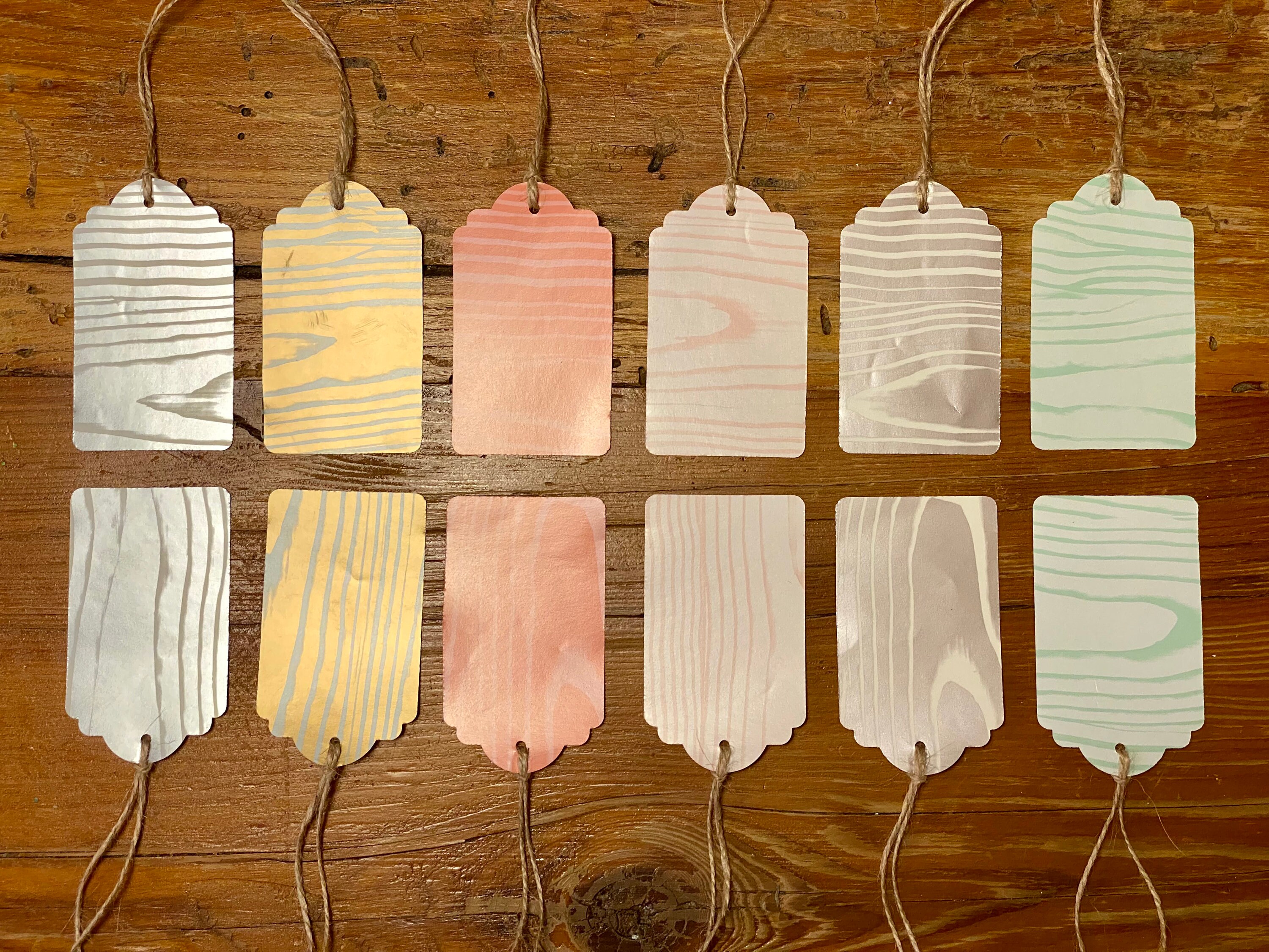 One Dozen faux Bois Multi-colored Punched Paper | Etsy