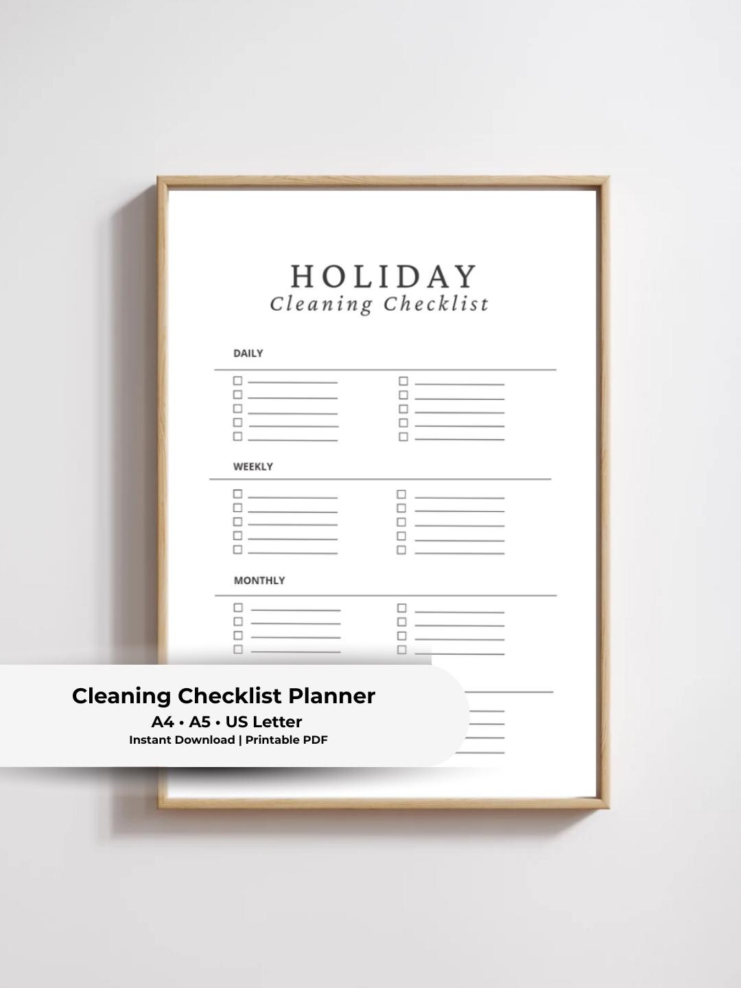 Holiday Cleaning Checklist | Christmas House Prep | Printable Home ...